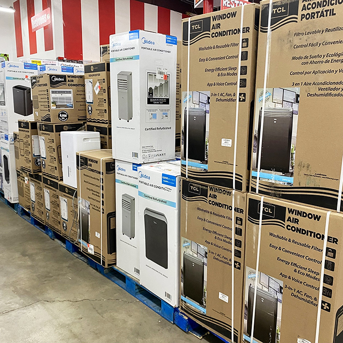Summer heat solutions stacked higher than New England winter snowdrifts, proving Ollie's prepares you for weather emergencies without the emergency prices.
