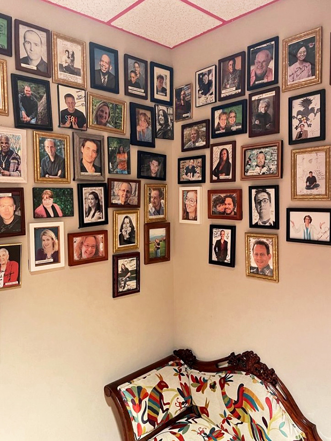 The author wall of fame—where literary celebrities have left their mark, creating a who's who of wordsmiths who've graced Quail Ridge's events.
