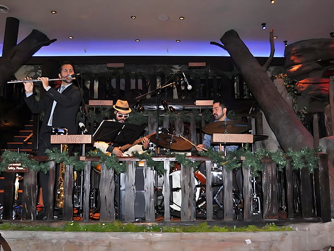 Live music elevates the dining experience from meal to memory, with musicians performing amid the forest-themed d&eacute;cor like woodland creatures with exceptional talent.