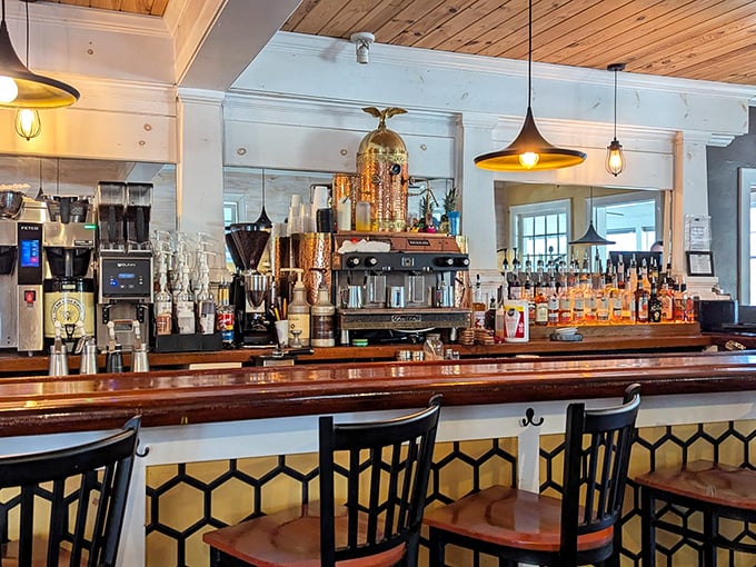 A bar that understands sometimes breakfast calls for something stronger than coffee, especially when you're planning to order everything on the menu.