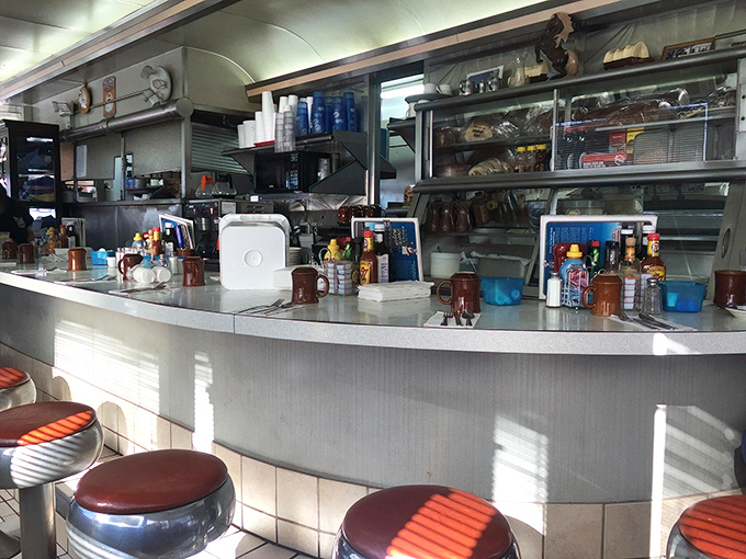 Where magic happens &ndash; the gleaming counter where short-order cooks have been performing their breakfast ballet for generations.