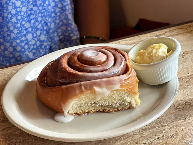 The cinnamon roll&mdash;a spiral of breakfast perfection with icing slowly melting into every warm, cinnamon-spiced crevice.