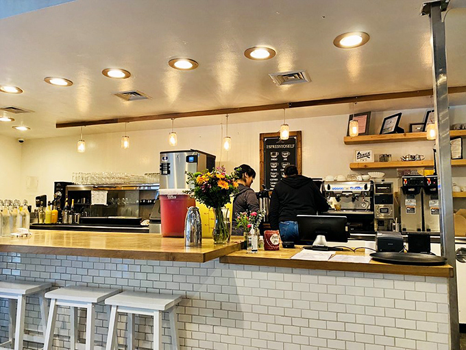 The counter view &ndash; where culinary magic happens before your eyes and baristas perform caffeinated alchemy with practiced precision.