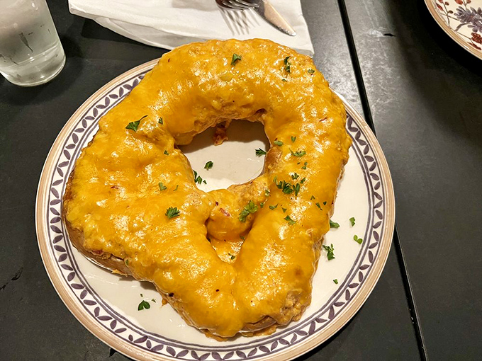 The crab pretzel is Maryland-meets-Munich on a plate—a cross-cultural masterpiece that deserves its own peace treaty and possibly a national holiday.