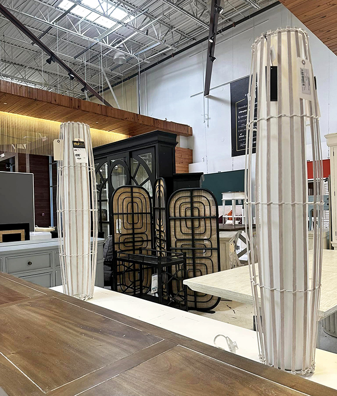 Sculptural lamps that double as conversation pieces, perfect for when dinner chat about the weather inevitably runs dry.