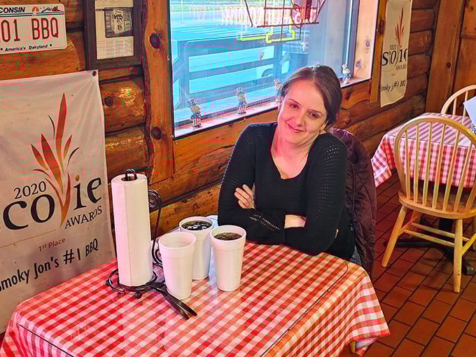 A happy diner contemplating life's greatest question: how soon is too soon to come back for more? Tomorrow seems reasonable.