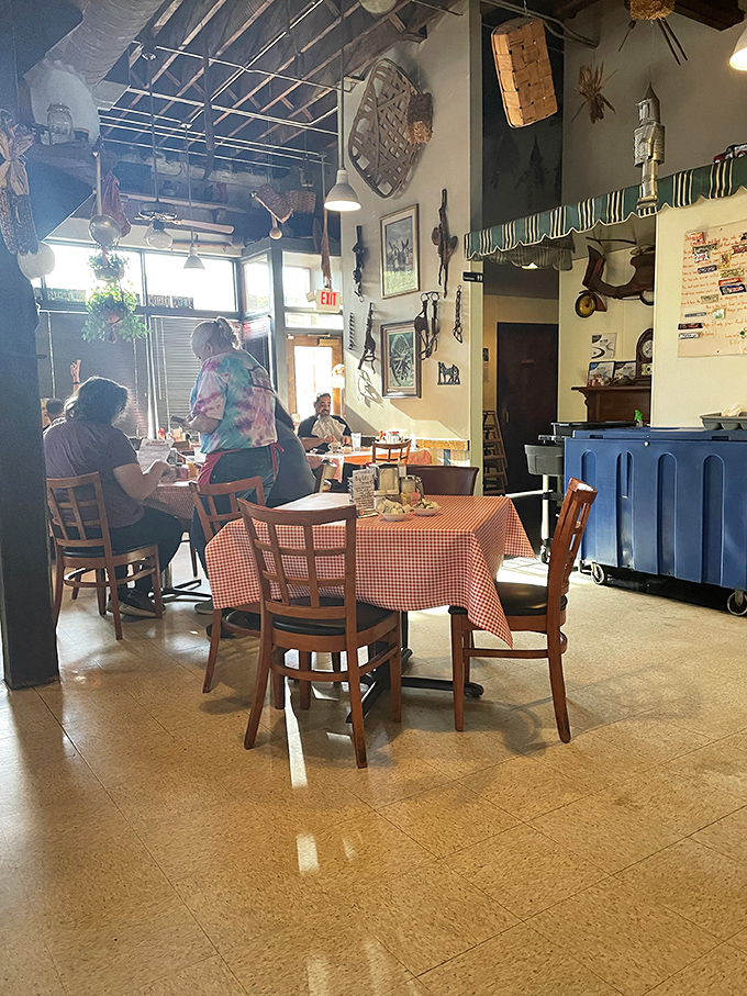 Red and white checkered tablecloths &ndash; the universal signal that comfort food is imminent and diet plans are temporarily suspended.