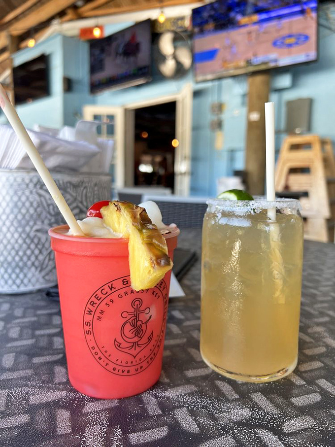 Vacation in a glass&mdash;colorful, fruity, and strong enough to make you forget whatever was stressing you out. The tiny umbrella is implied.