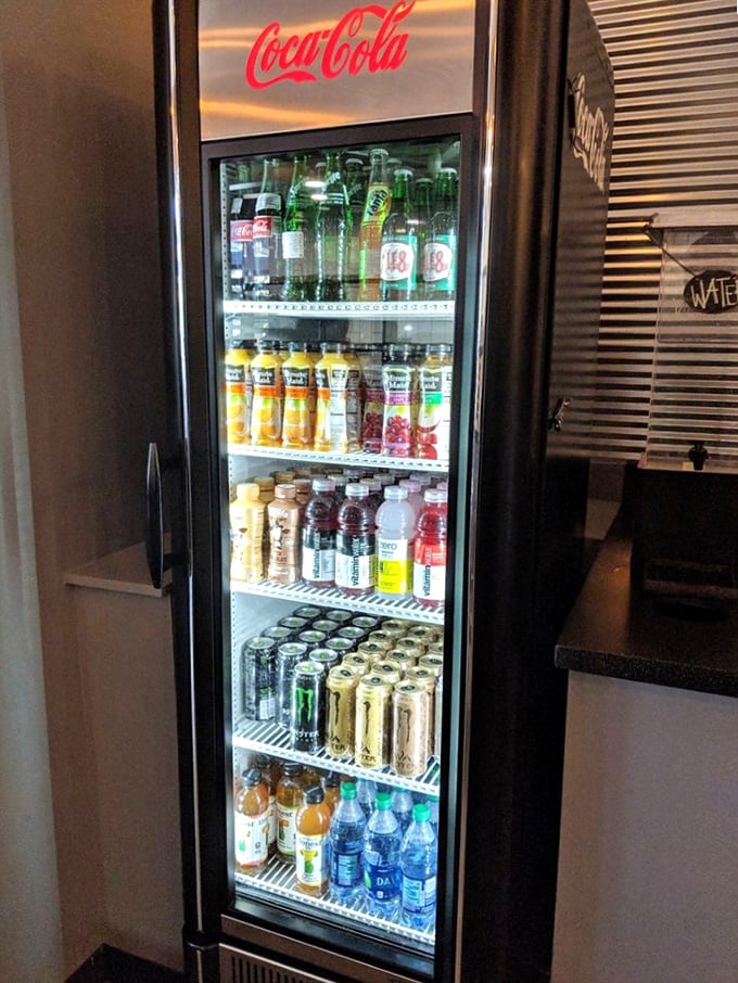 The drink selection stands ready for whatever mood strikes&mdash;whether you need caffeine reinforcements or something cold and sweet.