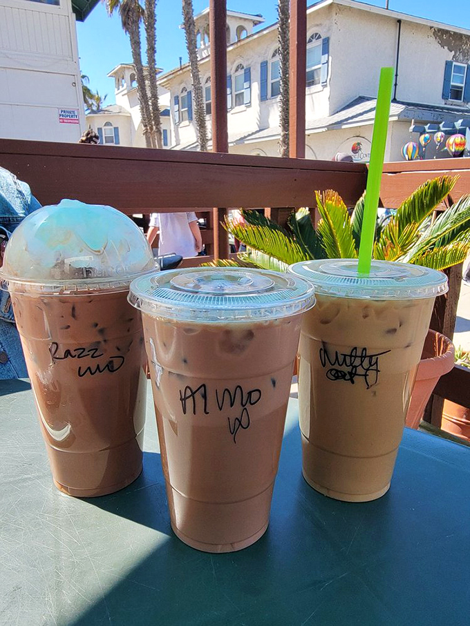 Coffee's good anywhere, but iced coffee on a San Diego patio hits differently. These cups have names because they're practically family members.