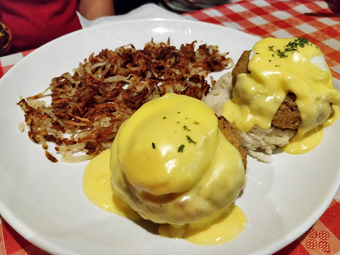 Eggs Benedict gets the Southern treatment with hollandaise so rich it could buy real estate in the Garden District.