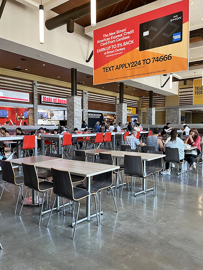 The food court: retail's version of a pit stop, refueling shoppers for the second leg of their marathon bargain hunt.