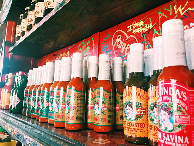 A hot sauce collection that would make a fire-eater weep with joy&mdash;each bottle promising to take your taste buds on a different adventure.