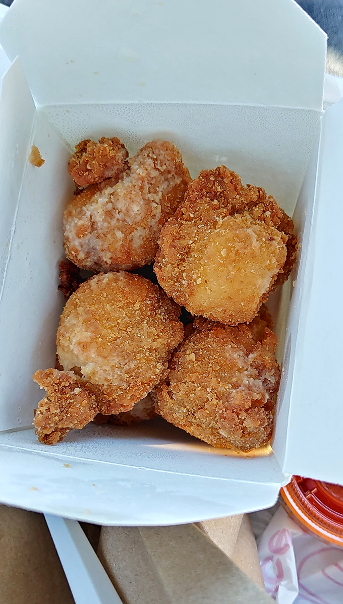 These golden-fried scallops are little nuggets of ocean sweetness. Each one is like a perfect bite-sized seafood sonnet.