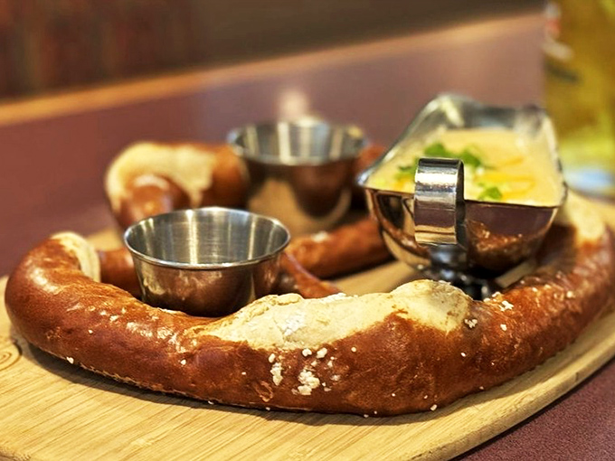 This pretzel isn't just food—it's an edible work of art that demands to be photographed before it's devoured.