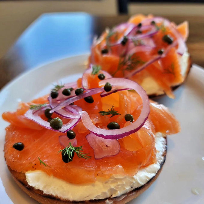 Salmon and cream cheese on a bagel&mdash;the Fred Astaire and Ginger Rogers of breakfast. Dancing with capers and red onion.