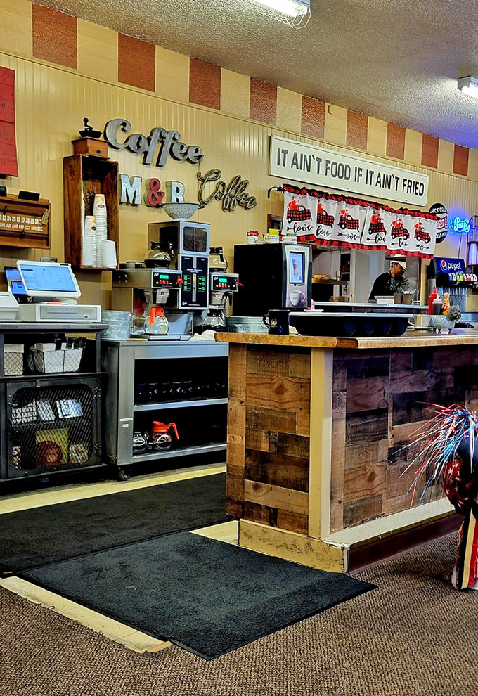 "It Ain't Food If It Ain't Fried" &ndash; words to live by at a counter where coffee flows as freely as conversation. 