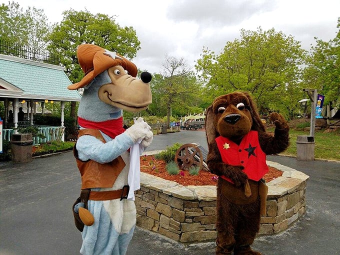 The park's costumed mascots bring frontier characters to life, creating photo opportunities that will have kids talking about their "wanted poster" for weeks.