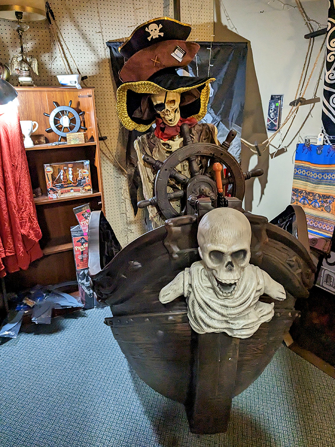 The pirate display takes the theme to delightfully theatrical heights. Captain Jack Sparrow would consider this a worthy tribute. 