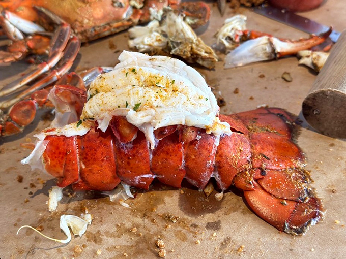 This perfectly extracted lobster tail is the seafood equivalent of striking gold&mdash;a delicious reward for your mining efforts.