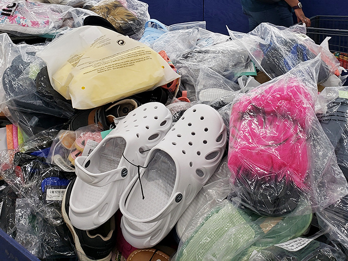 Comfort meets value! These white Crocs-style shoes represent the perfect bin store find&mdash;practical, durable, and at a price that makes your feet happy.
