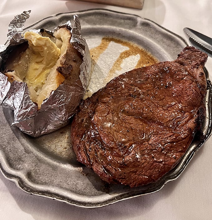 This isn't just dinner &ndash; it's a masterclass in the art of beef. The steak's perfect sear tells you everything you need to know about this kitchen's priorities.