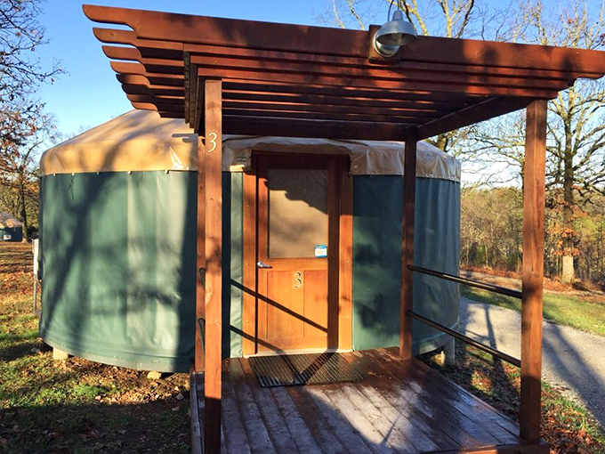 Glamping goes circular &ndash; this yurt offers the camping experience for those who prefer their wilderness adventures with actual walls and a door.