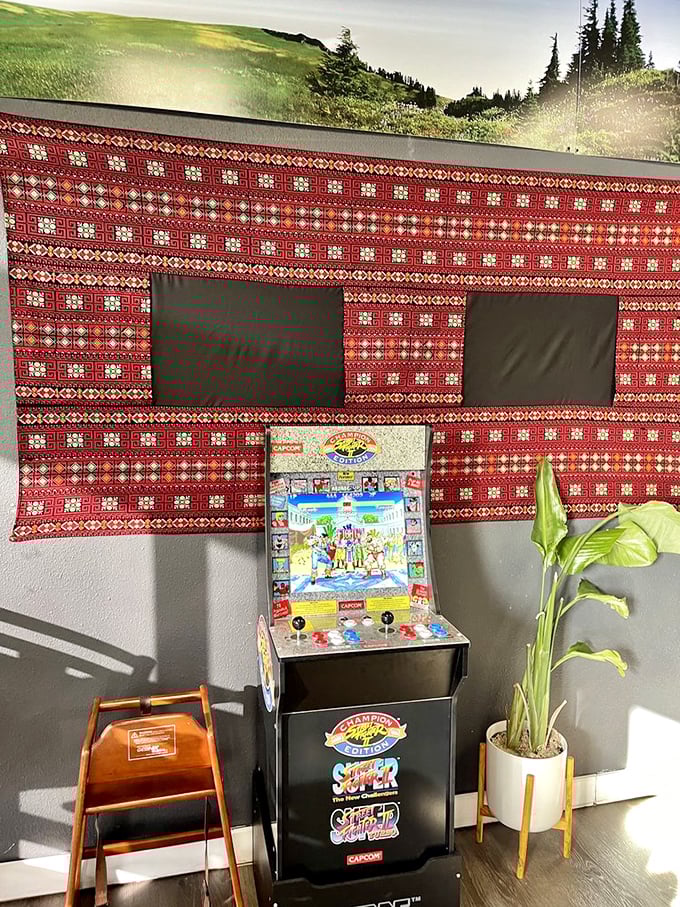 Even the arcade game seems to understand it's in the presence of greatness. That textile wall hanging didn't come from a catalog&mdash;it came from heritage.