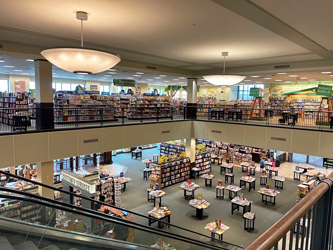 This two-story Barnes & Noble isn't just a bookstore &ndash; it's a literary treasure chest where stories old and new await adoption.