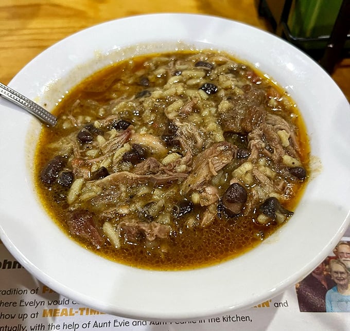 This isn't just soup&mdash;it's liquid soul food. Black beans and tender pork swimming in a broth that's been simmering since breakfast.