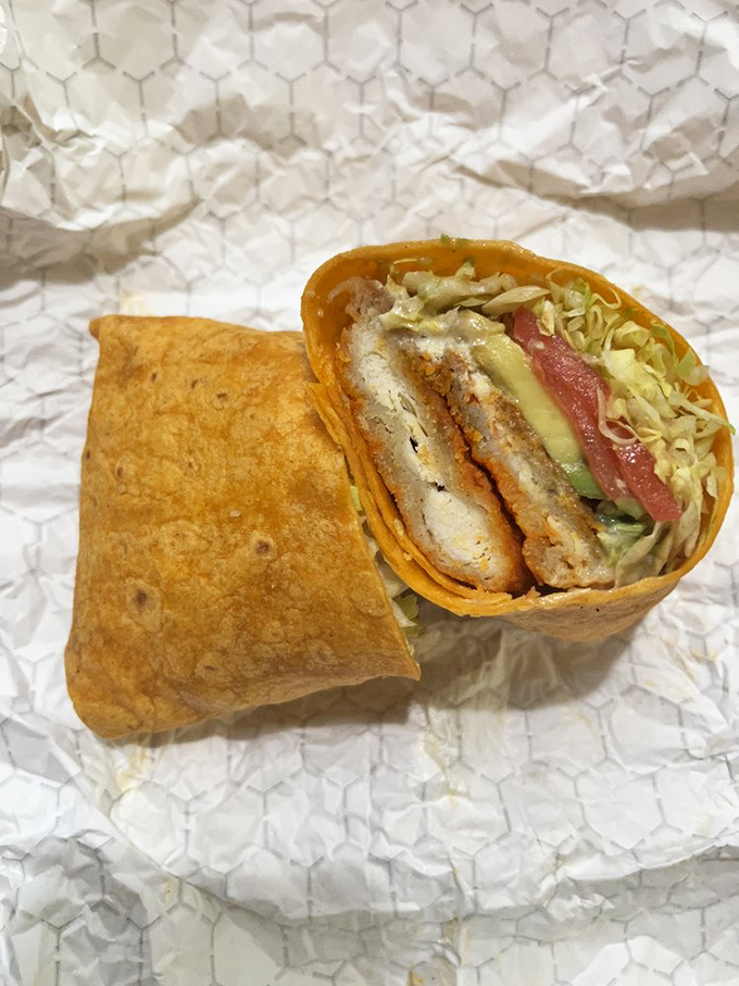 The chicken wrap proves Whitney Donut isn't just about sweet treats - their savory game deserves its own fan club. 