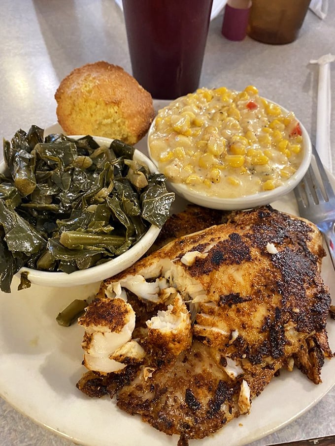 This grilled fish with perfect char marks is having a side dish party, and everyone's invited.