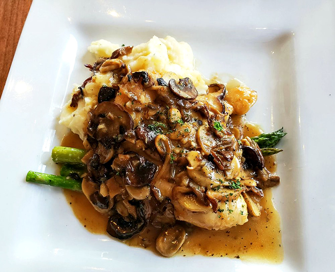 Chicken Marsala that whispers of Italy&mdash;tender breast bathed in mushroom-studded sauce that begs to be sopped up with every last bite of potato.