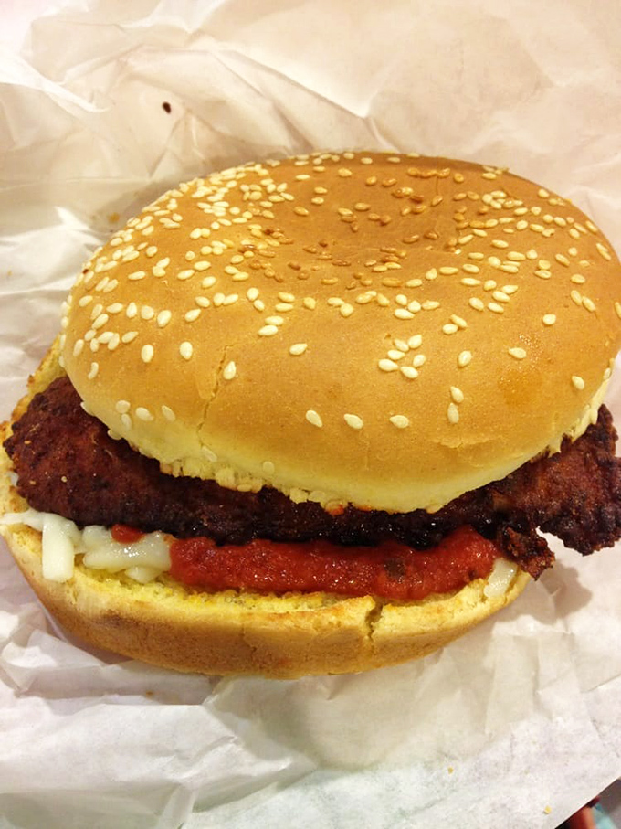 This isn't just a sandwich; it's an Italian vacation between bread&mdash;golden-fried chicken, marinara, and the promise of napkins required.