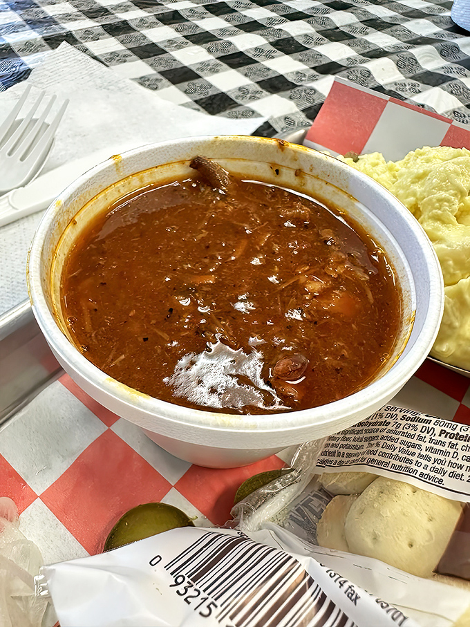 Texas chili that looks like it's been simmering since the Alamo. Rich, complex, and unapologetically hearty&mdash;comfort in a bowl.