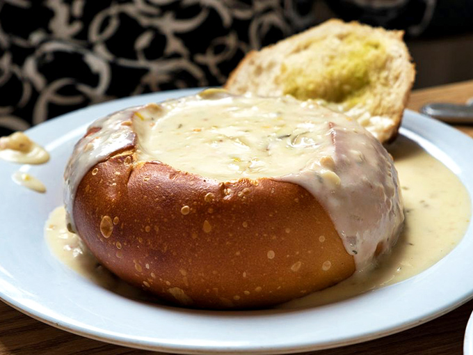 Bread bowl of chowder: when your soup vessel is as delicious as what's inside it. Carb-lovers, rejoice&mdash;this is your moment.