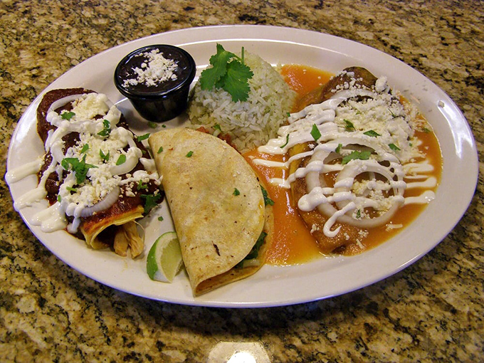 A trio of Mexican classics sharing a plate like old friends, each bringing their unique personality to the fiesta in your mouth.