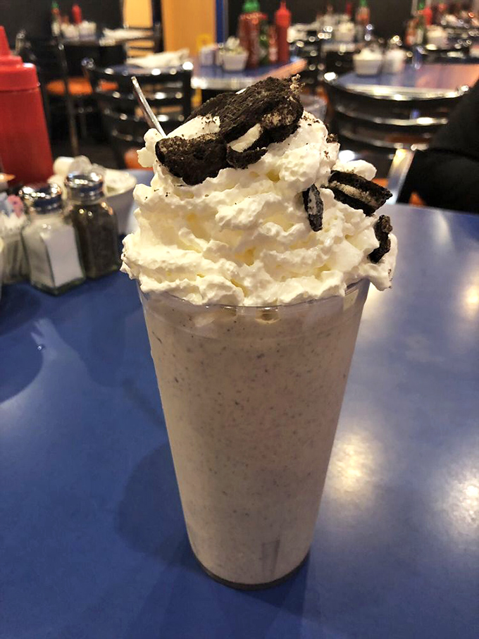 The milkshake that thinks it's dessert but doesn't judge you for ordering it at 10am. Those Oreo pieces are waving hello.