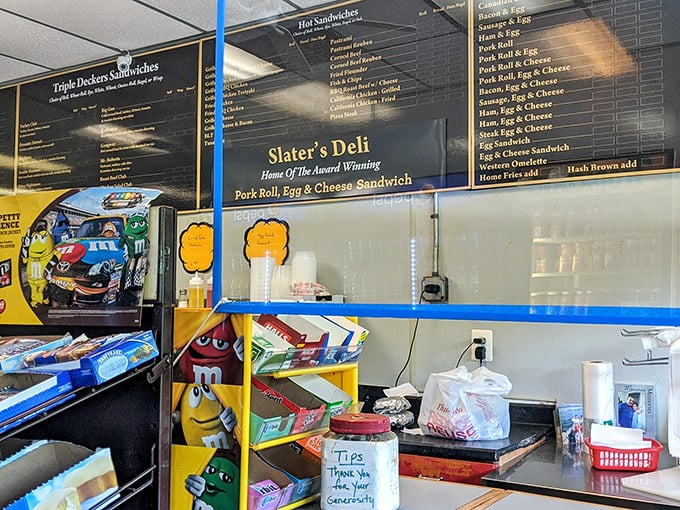 At the counter, where breakfast dreams come true and the menu board serves as a roadmap to satisfaction.