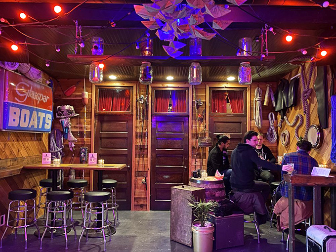 With string lights overhead and wooden ship-inspired walls, even regular weeknights feel like you've stumbled into a secret harbor festival.