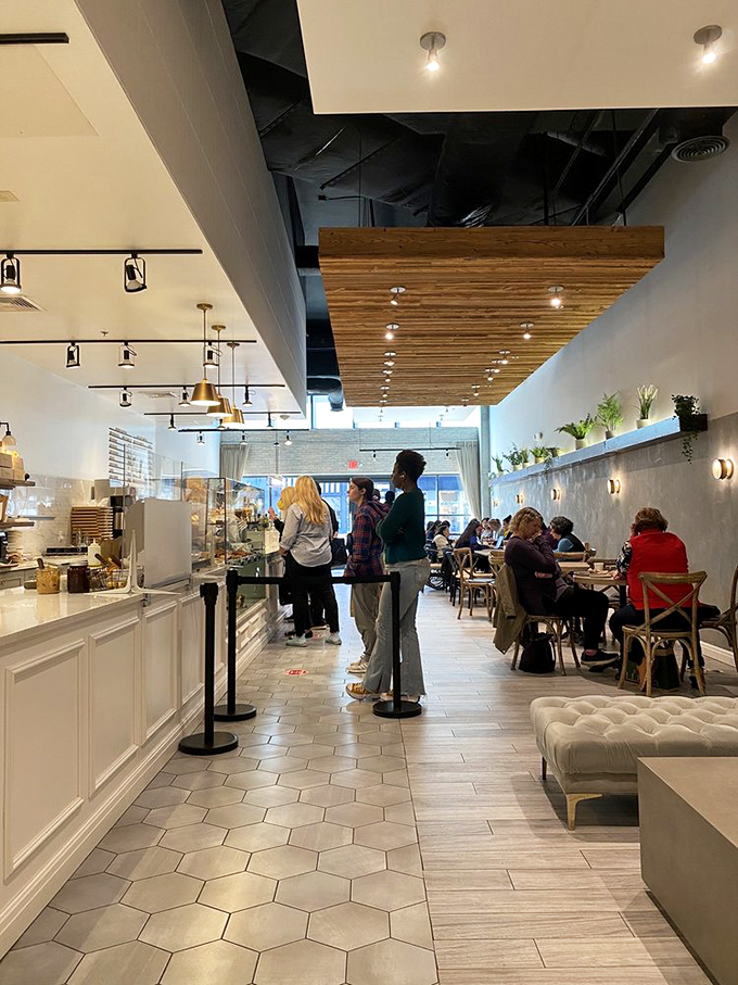 The bright, airy interior invites lingering conversations over multiple pastries—calories don't count when the atmosphere is this charming.