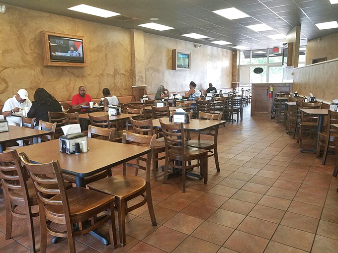 A dining room where strangers become friends over shared appreciation of food that speaks a universal language of comfort.