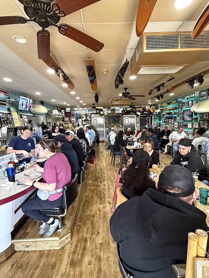 The breakfast rush in full swing. A packed house isn't just a sign of good food—it's proof you've found the real deal.