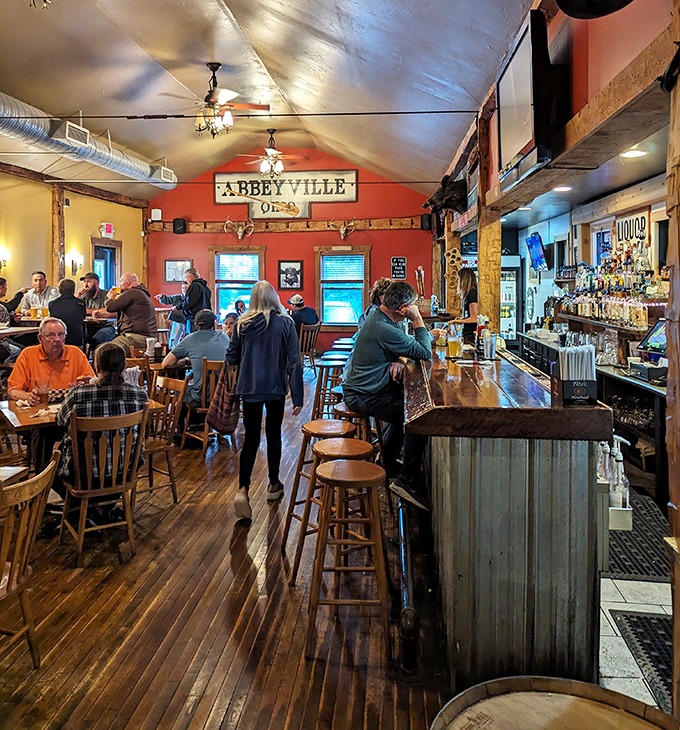 Community forms around great food. This dining room has witnessed countless "first bite" faces and the silent nods of BBQ approval.