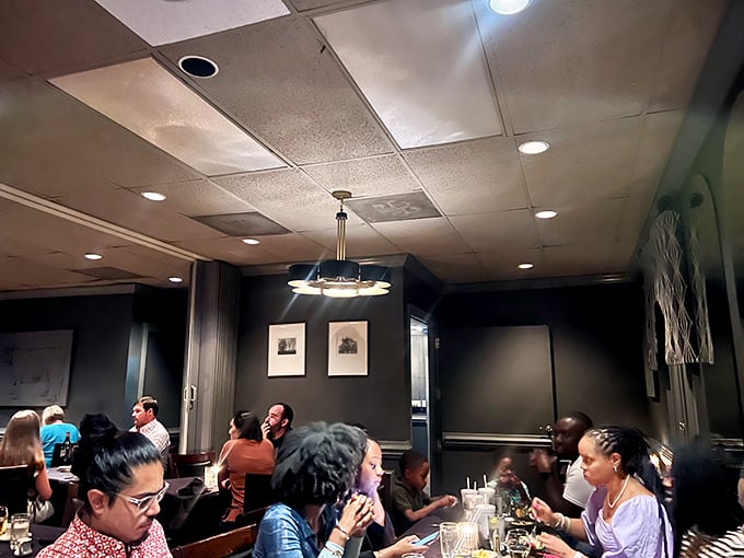 Conversations pause only for the next bite. In a world of scrolling phones, there's something revolutionary about people actually enjoying their meal together.