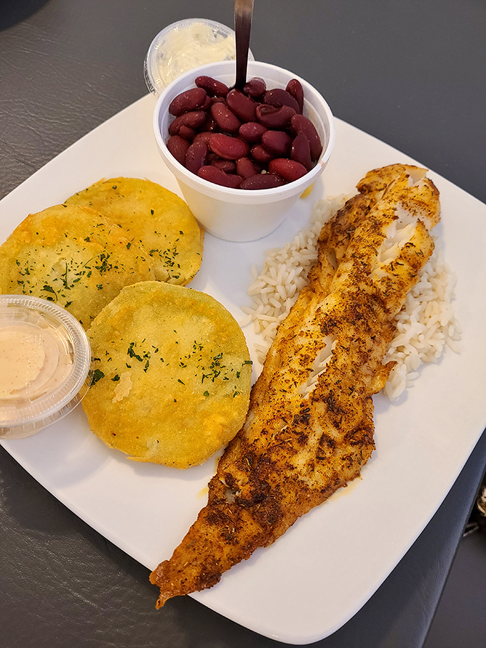 This perfectly seasoned white fish fillet resting on rice proves simplicity is the ultimate sophistication. Those crispy corn tortillas add the perfect textural contrast.