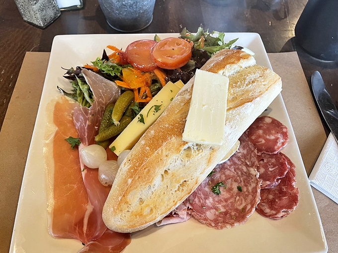 The French plate arrives like a European vacation without the jet lag—cured meats, cheese, and bread that would make a Parisian nod in approval.