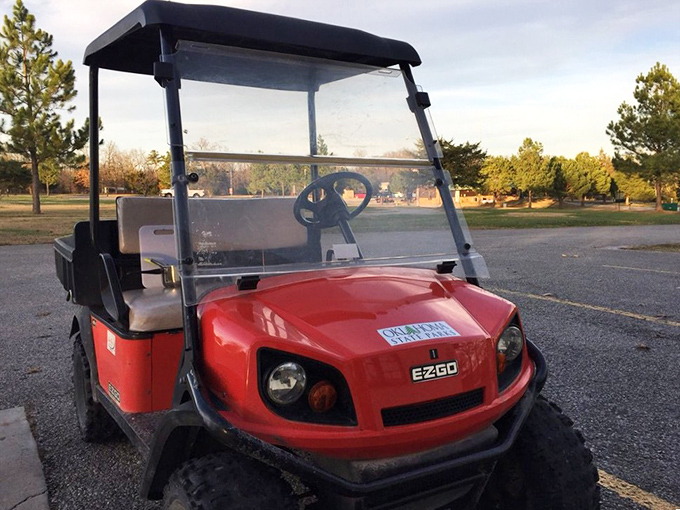 The park's version of a Ferrari &ndash; this utility cart helps staff maintain the pristine grounds while making the rest of us slightly jealous.