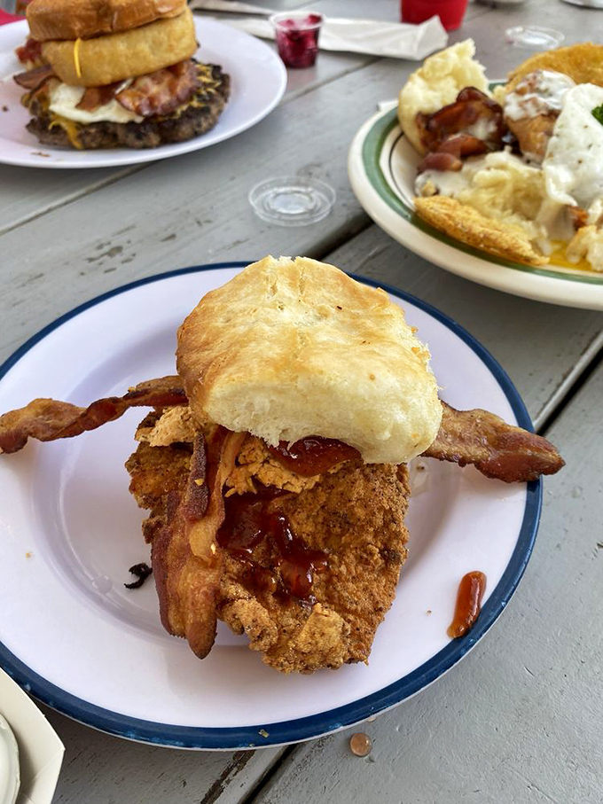 This hot chicken biscuit is Nashville's answer to the question "How do I want to start my day?" Crispy, saucy, and unapologetically bold.