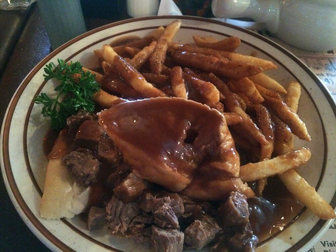 Hot roast beef that makes you question why you ever eat sandwiches standing up. This plate demands you sit down and pay proper respect.